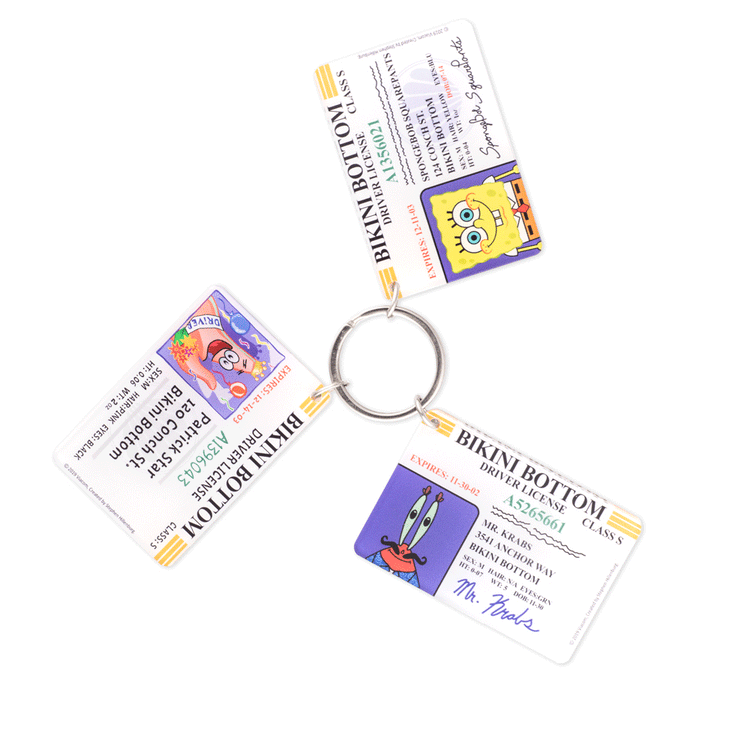 SpongeBob Bikini Bottom Drivers License Keychain Bundle – Paramount Shop
