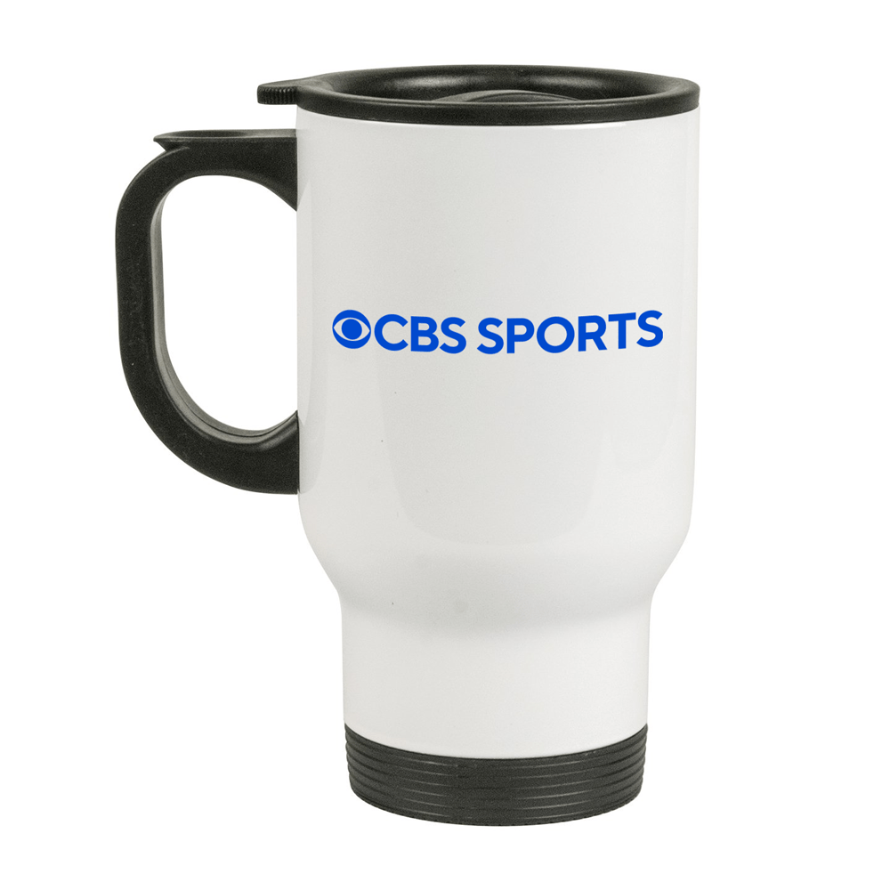 CBS Sports Logo 14 oz Stainless Steel Travel Mug with Handle ...