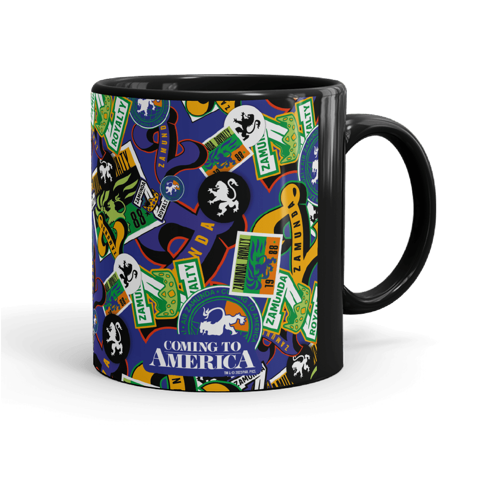Coming To America Zamunda Pattern Black Mug – Paramount Shop