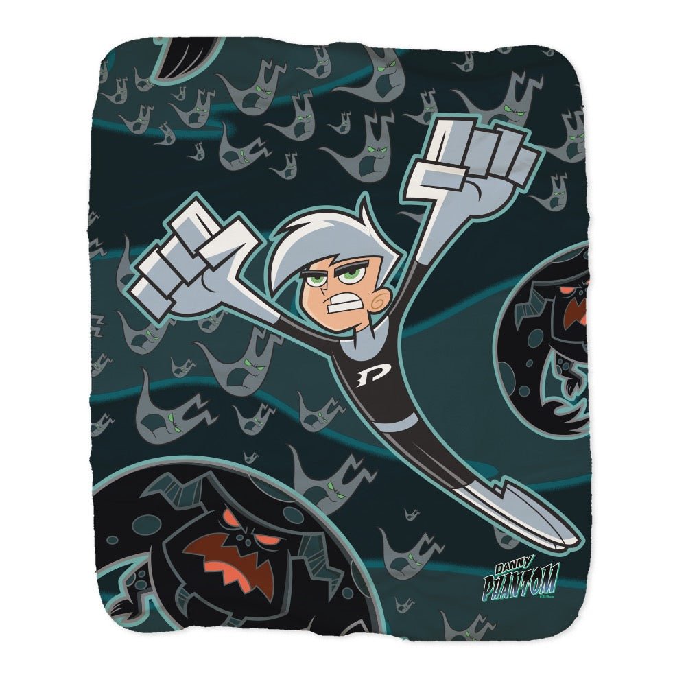 Danny Phantom Phantom in Flight Grey Sherpa Couverture – Paramount Shop