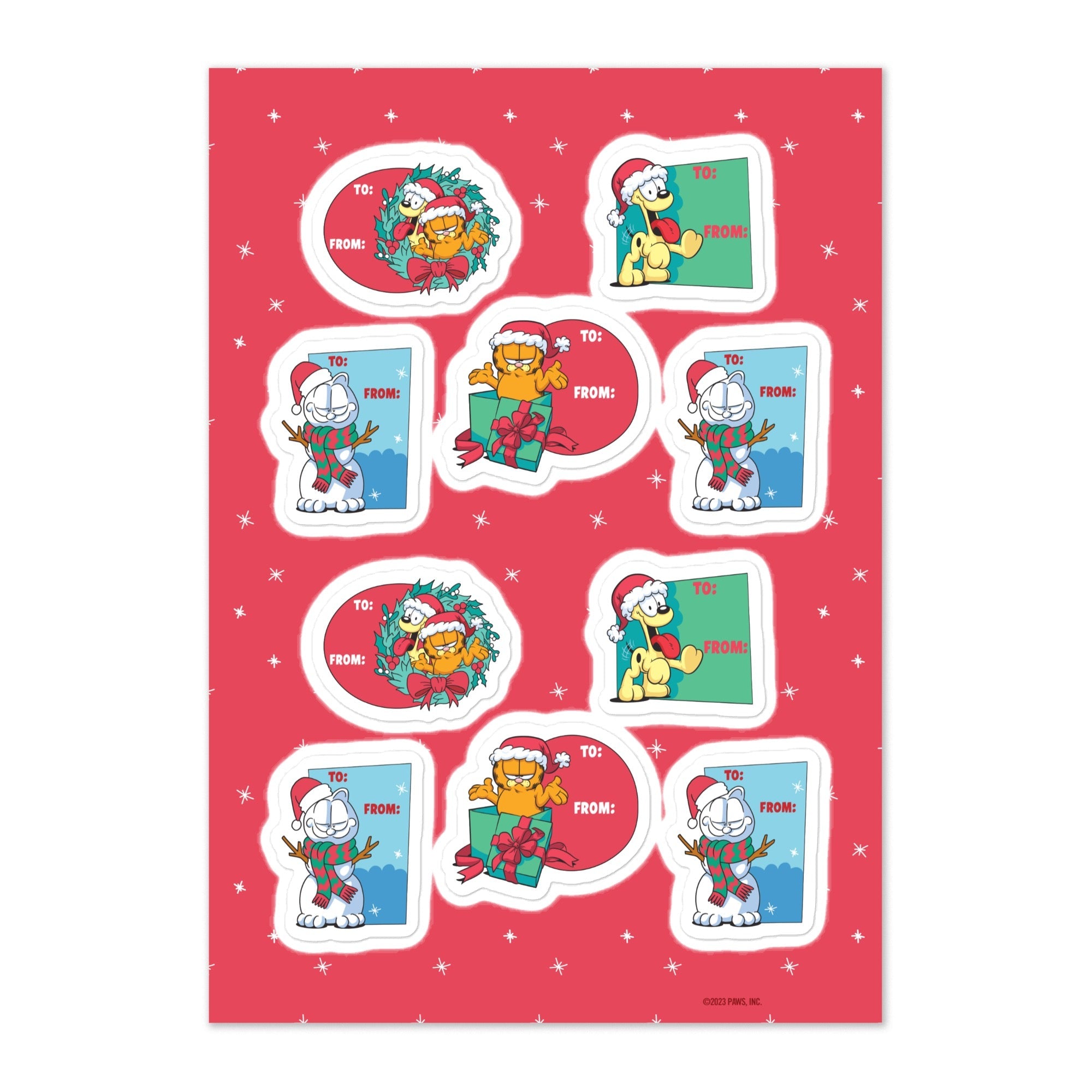 Garfield Christmas Gift Label Sticker Sheet – Paramount Shop