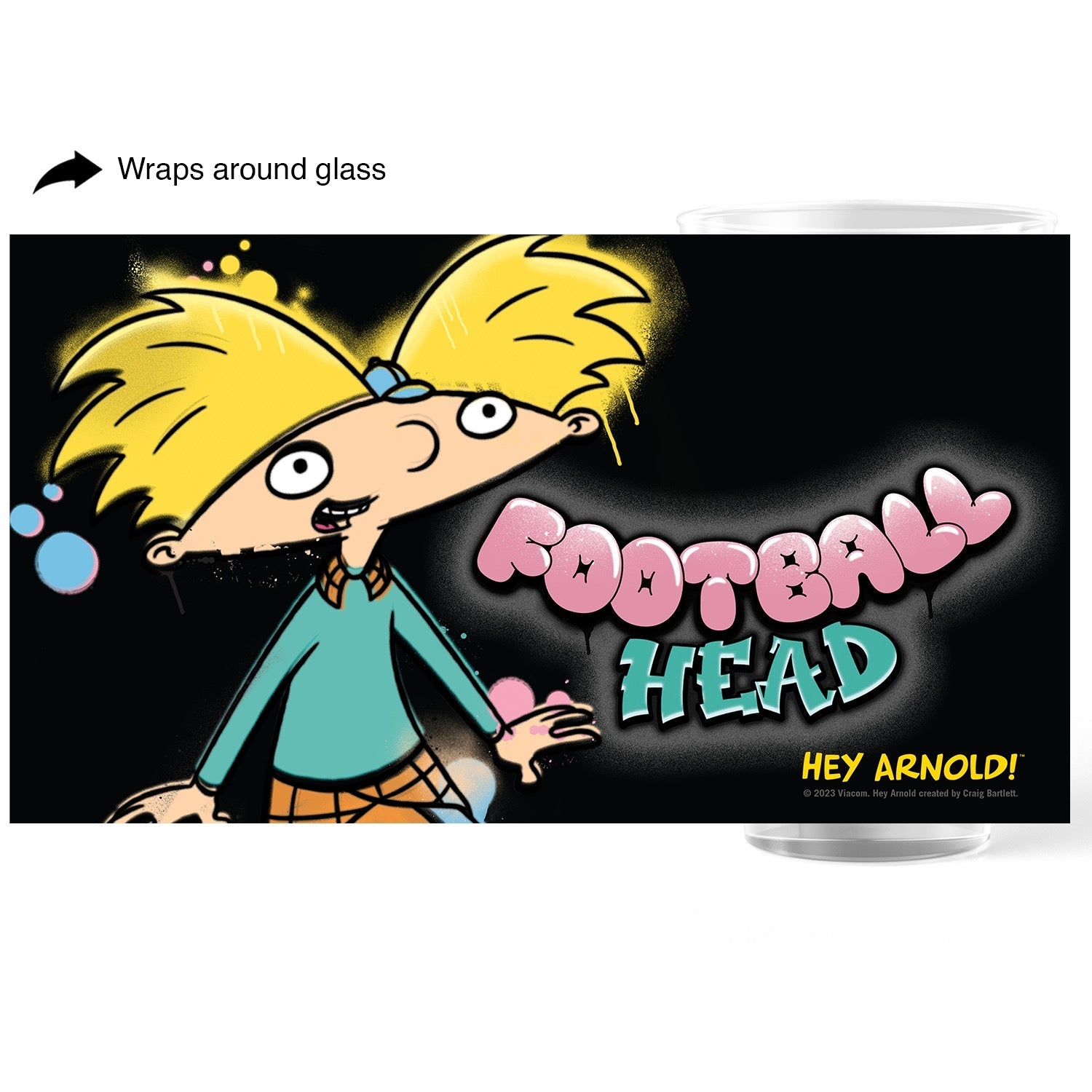 Hey Arnold! Football Head 17 oz Pint Glass – Paramount Shop