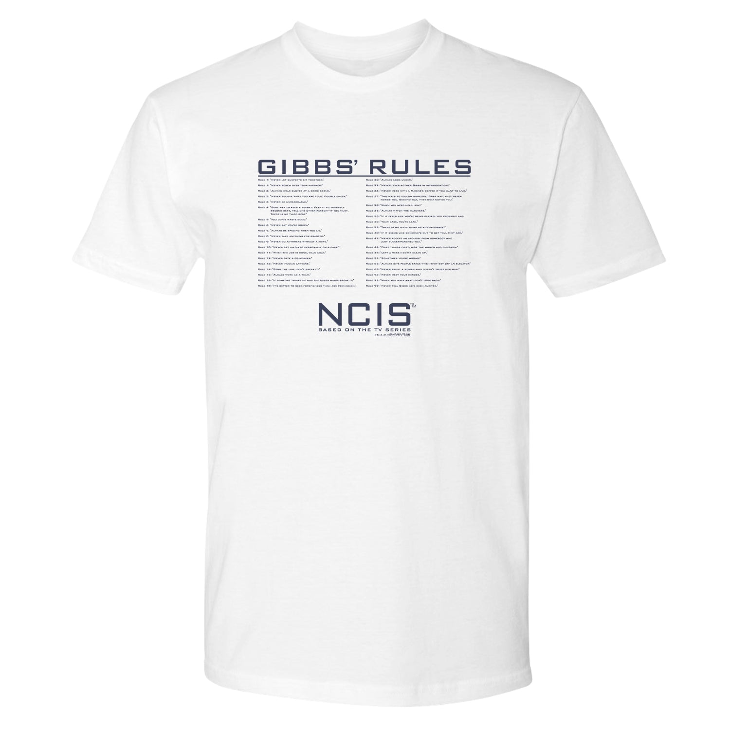 NCIS Gibbs Rules Adult Short Sleeve T-Shirt – Paramount Shop
