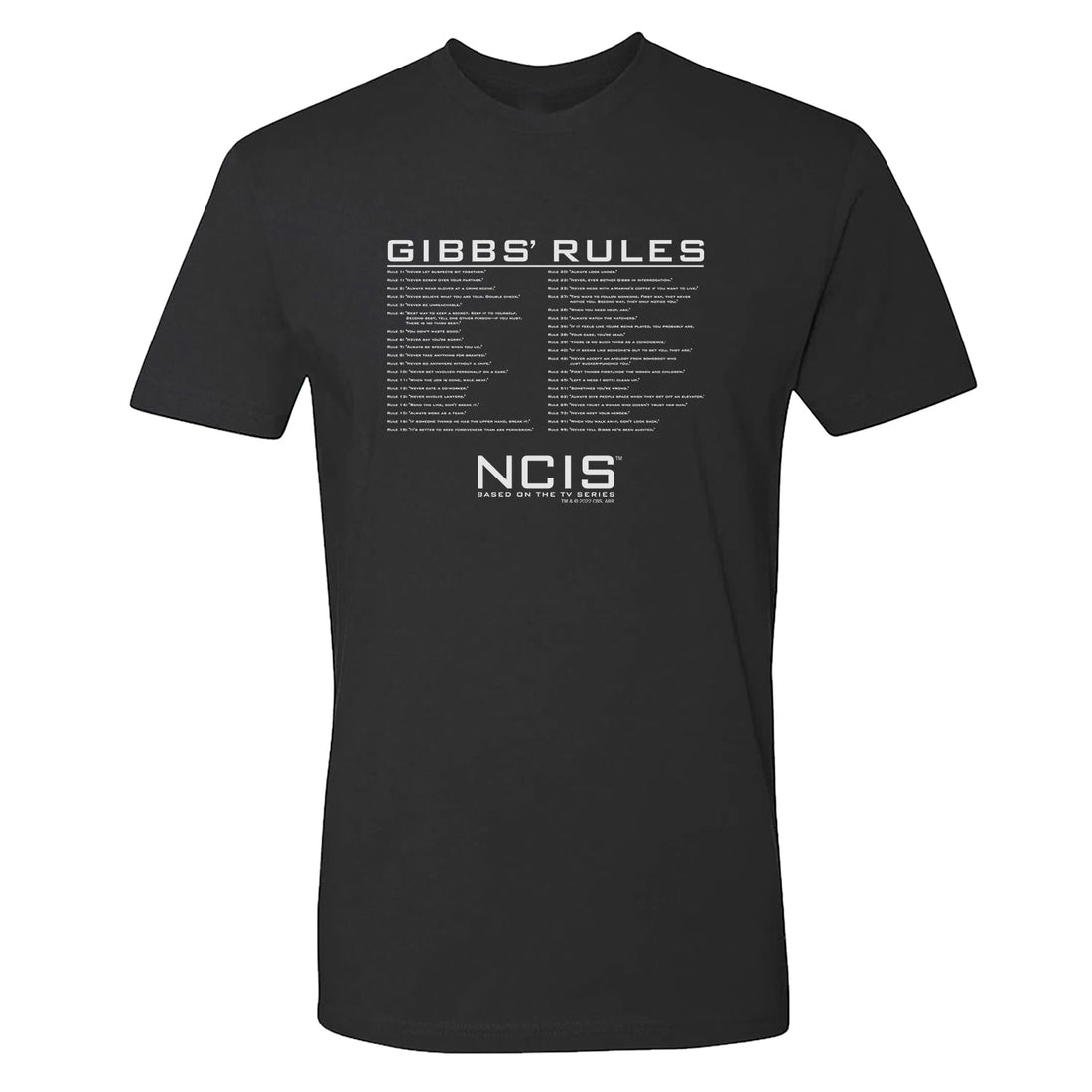 NCIS Gibbs Rules Adult Short Sleeve T-Shirt – Paramount Shop
