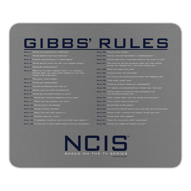 NCIS Gibbs Rules Mouse Pad – Paramount Shop