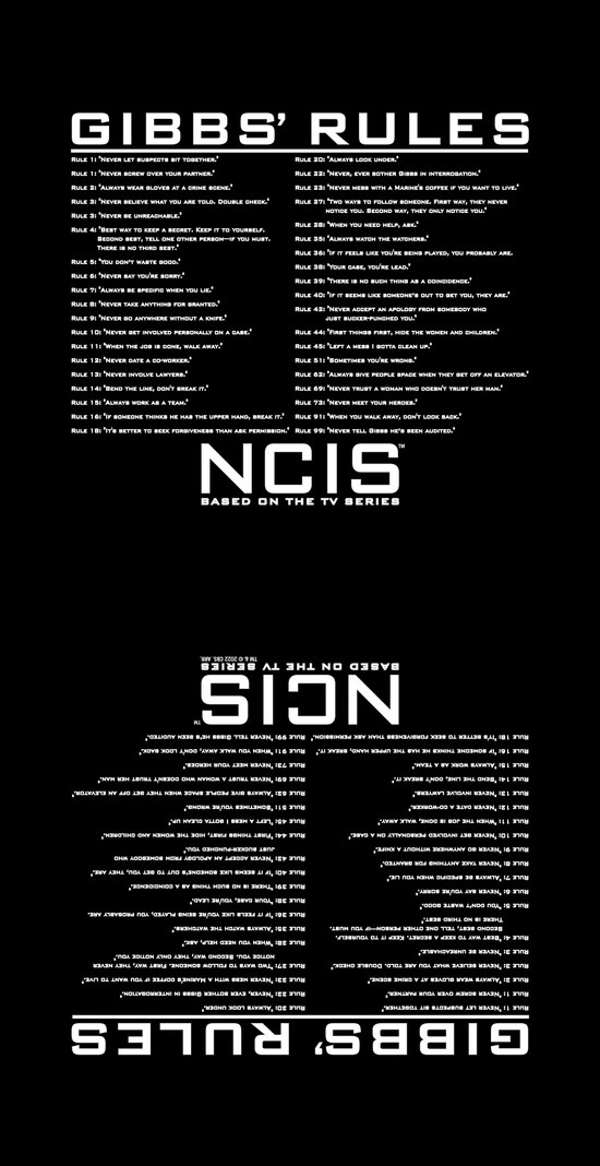 NCIS Gibbs Rules Premium Tote Bag – Paramount Shop