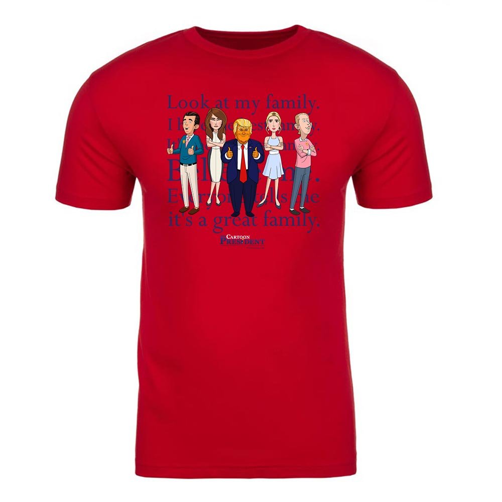 Our Cartoon President Trump Family Adult Short Sleeve T-Shirt ...