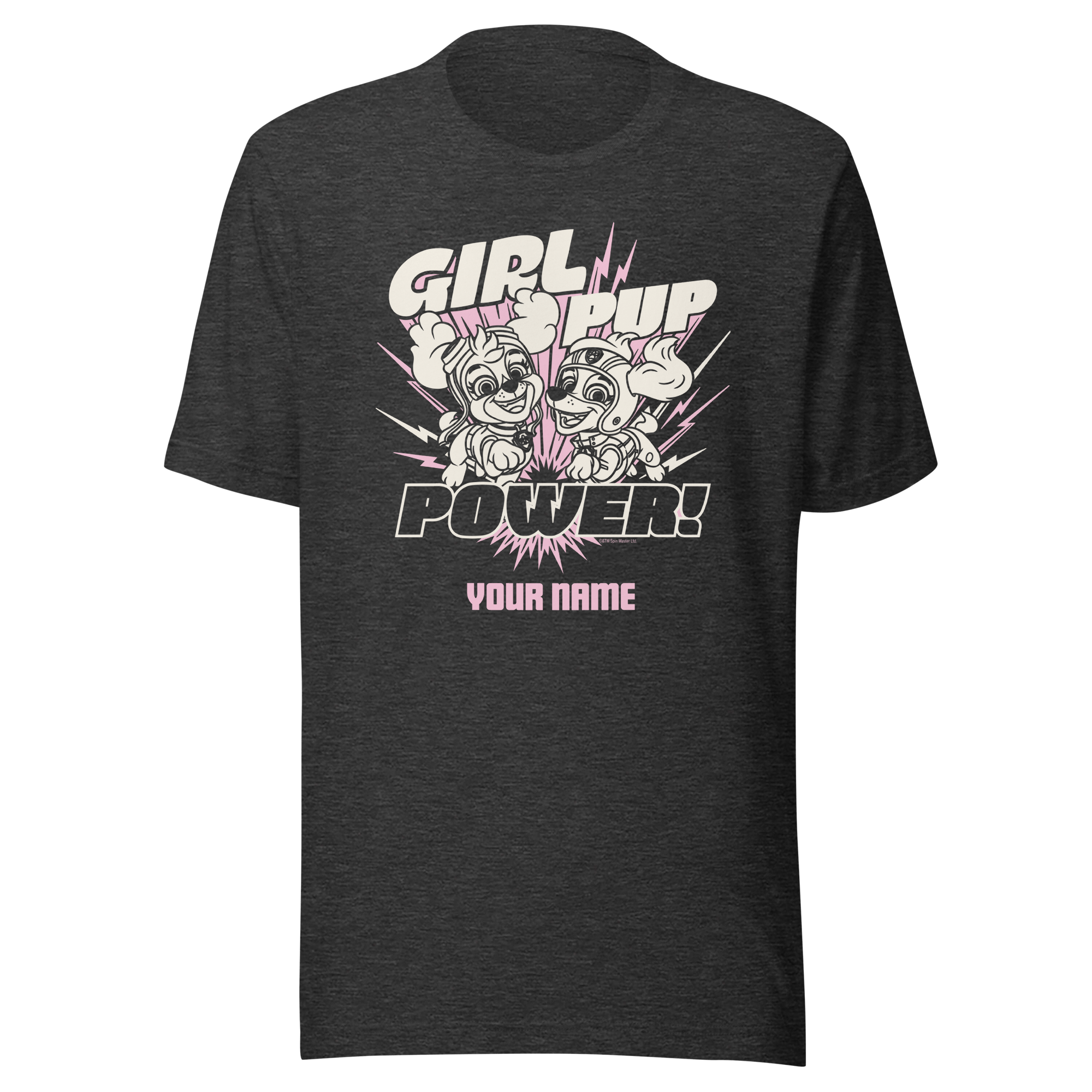 PAW Patrol Girl Pup Power Personalized Adult Short Sleeve T-Shirt ...