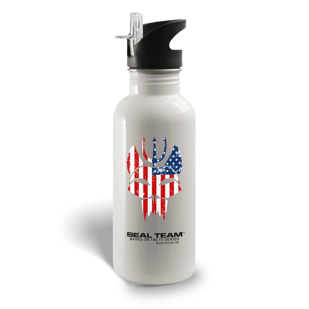 SEAL Team Bravo American Flag 20 oz Vis Top Water Bottle avec paille ...