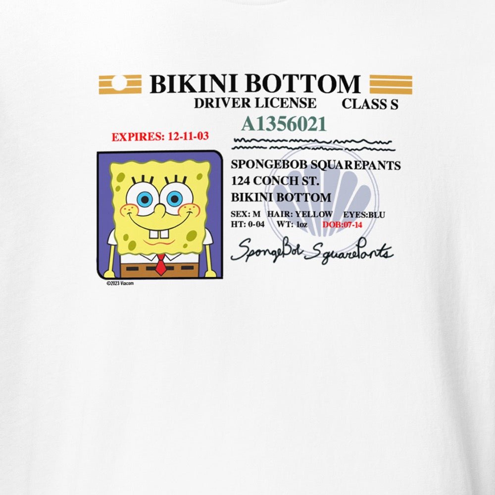 SpongeBob Driver's License T-Shirt – Paramount Shop