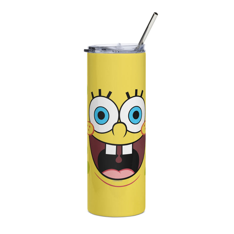 SpongeBob Squarepants Big Face Stainless Steel Tumbler with Straw ...