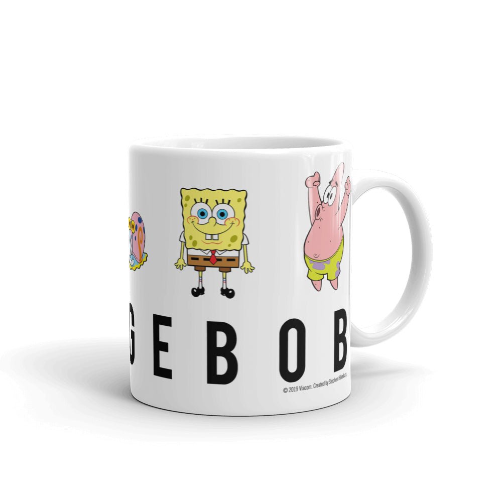 SpongeBob SquarePants Character Lineup White Mug – Paramount Shop