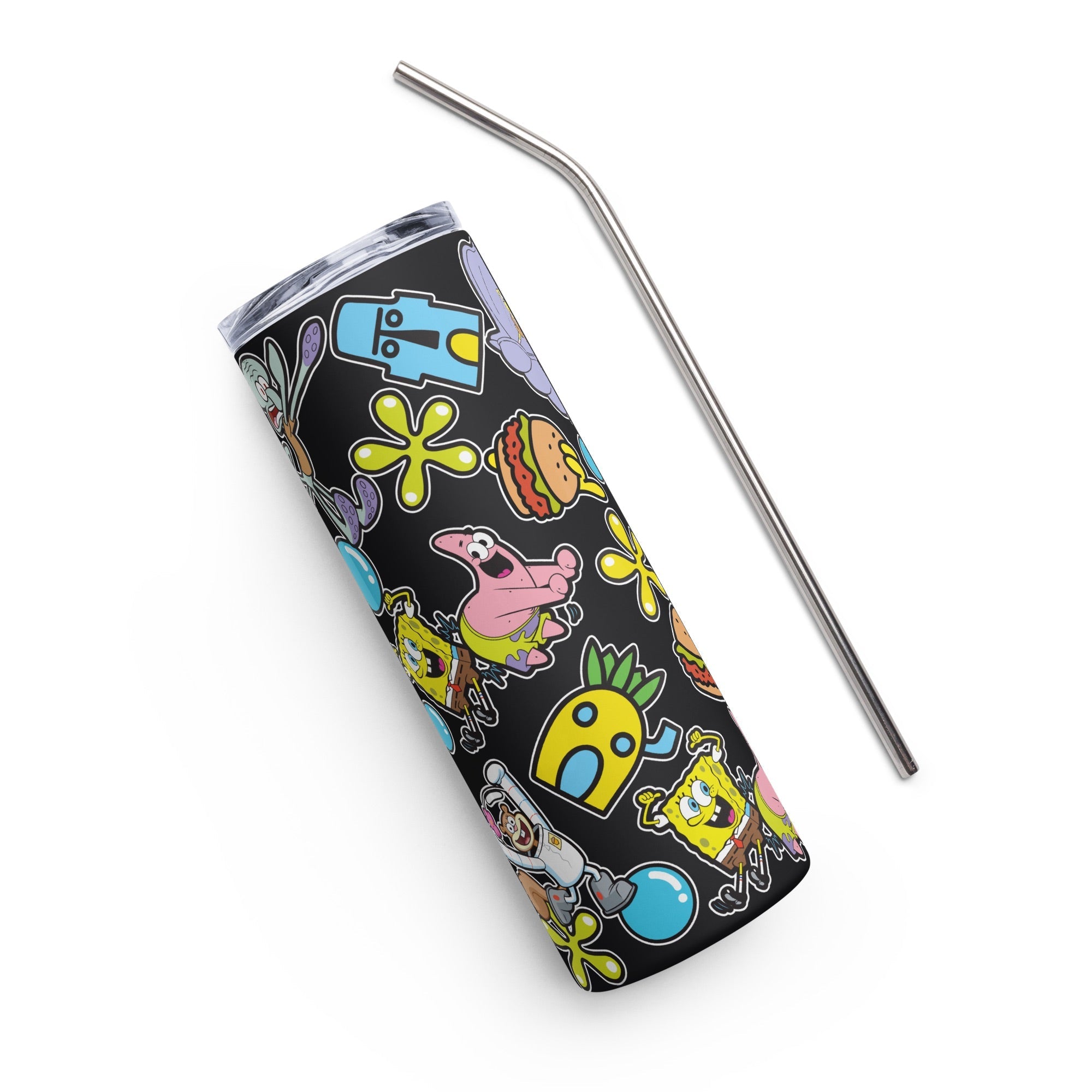 SpongeBob Squarepants Characters Stainless Steel Tumbler with Straw ...