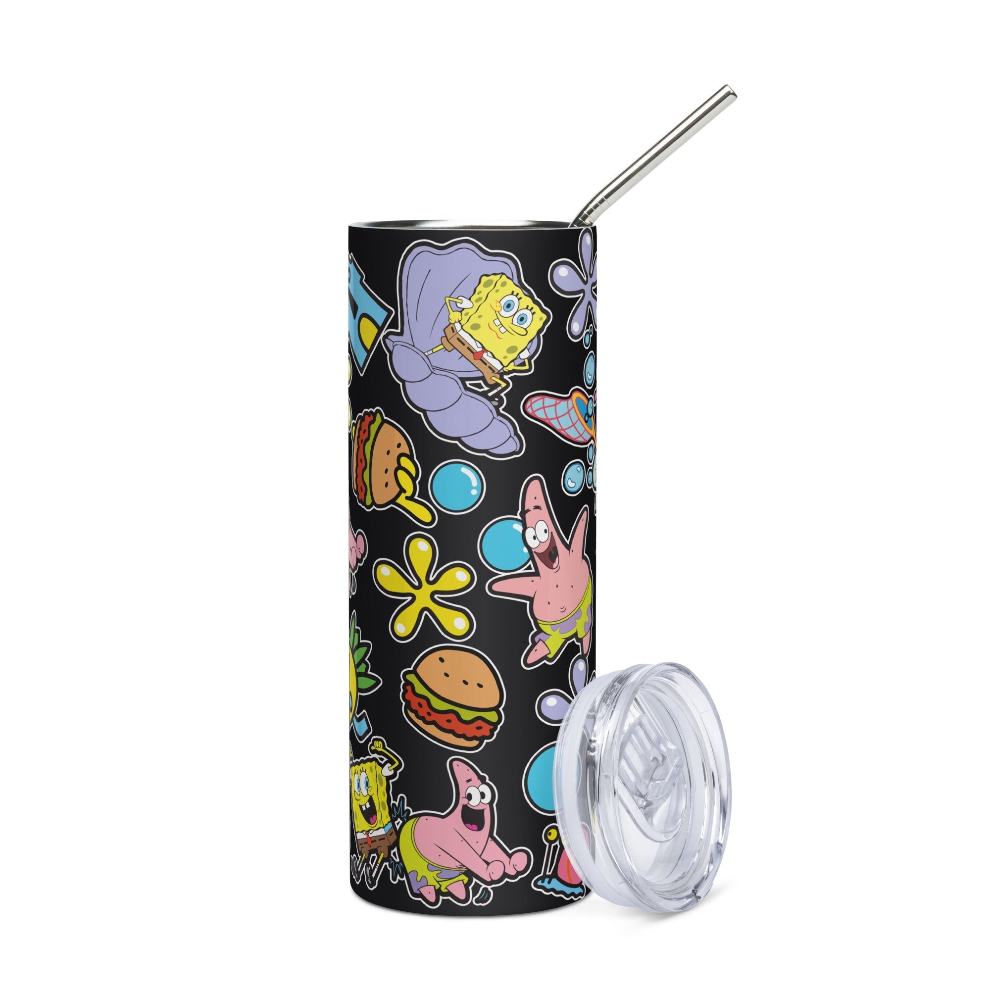 SpongeBob Squarepants Characters Stainless Steel Tumbler with Straw ...