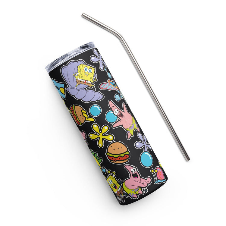 SpongeBob Squarepants Characters Stainless Steel Tumbler with Straw ...