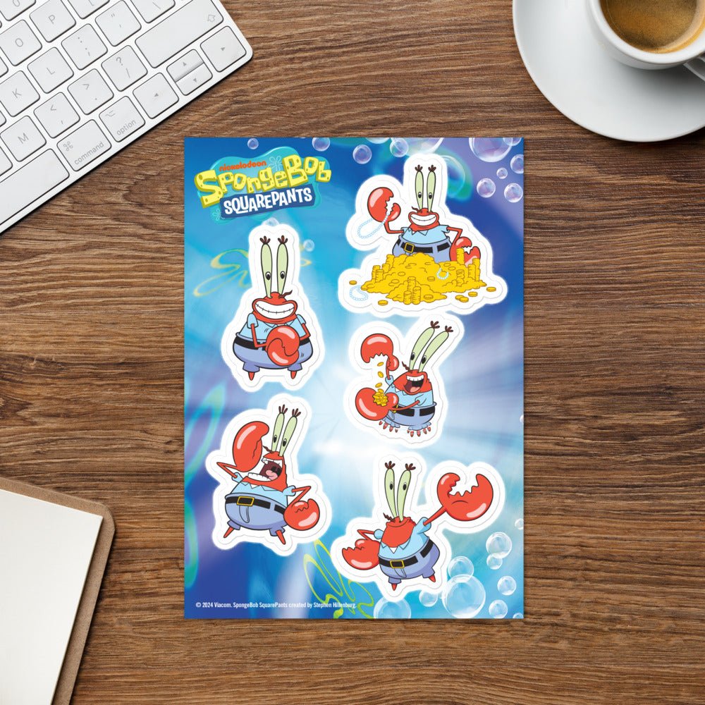 SpongeBob SquarePants Mr. Krabs Sticker Sheet – Paramount Shop