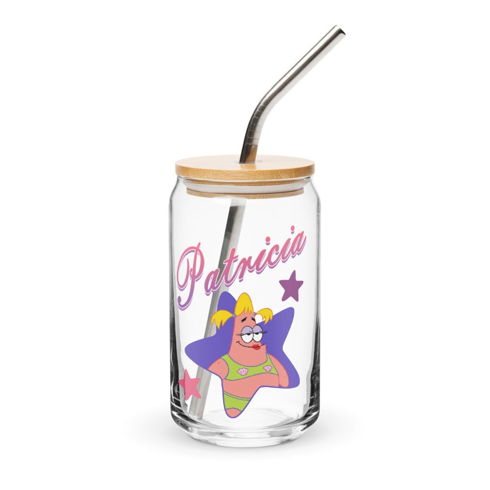 SpongeBob SquarePants Patricia Can-Shaped Glass with Lid and Straw ...