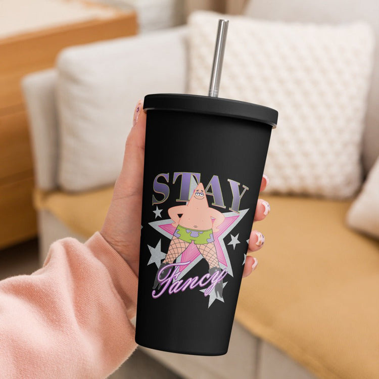 SpongeBob SquarePants Patrick Fishnets Stay Fancy Insulated Tumbler wi ...
