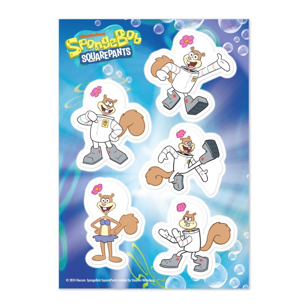 SpongeBob -Quadrate -Sandy -Aufkleberblatt – Paramount Shop