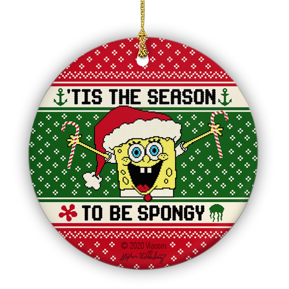 SpongeBob SquarePants 'Tis the Season Round Ceramic Ornament ...