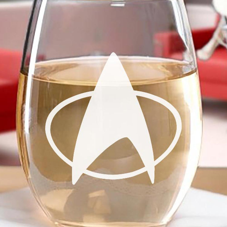 Star Trek: The Next Generation Delta Laser Engraved Stemless Wine Glass ...