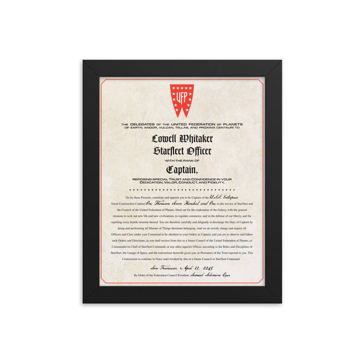 Star Trek: The Original Series Personalized Captain's Assignment Letter ...