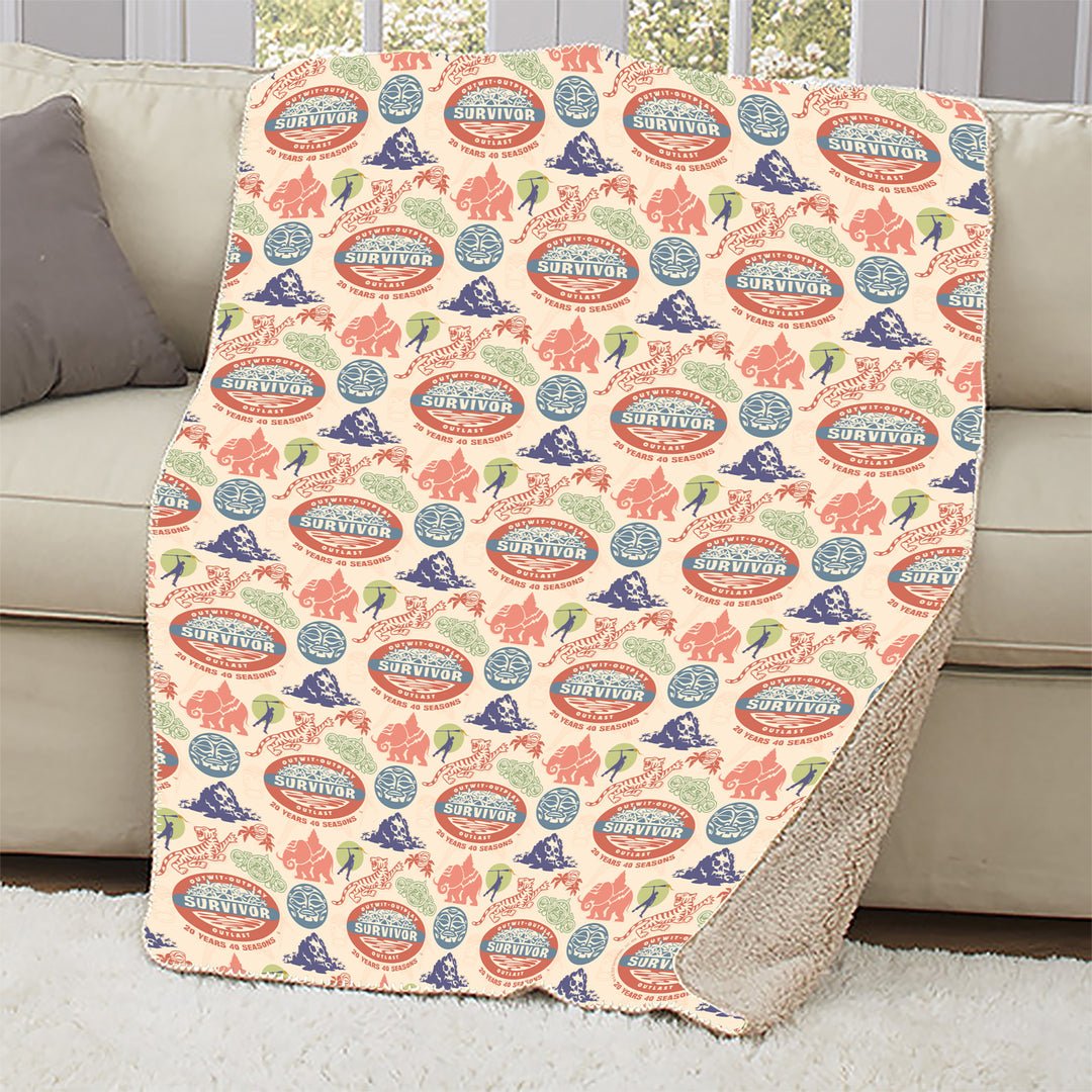 Survivor 20 años 40 temporadas Todo color Logo Manta Sherpa – Paramount ...