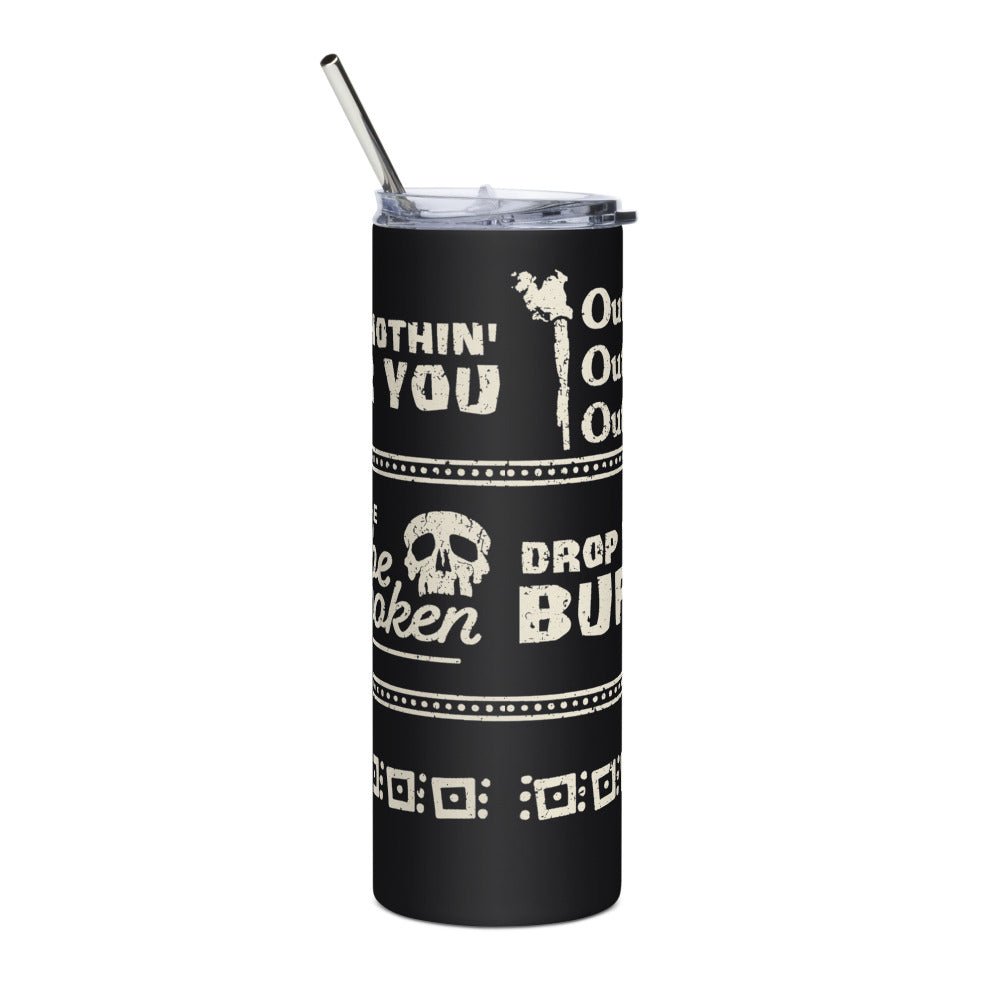 Survivor Castaway Quotes Mashup Stainless Steel Tumbler – Paramount Shop