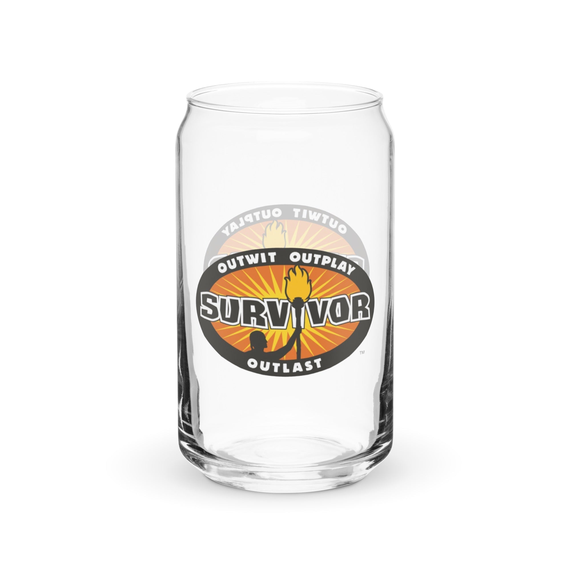 Survivor Outwit, Outplay, Outlast Can Shaped Glass – Paramount Shop