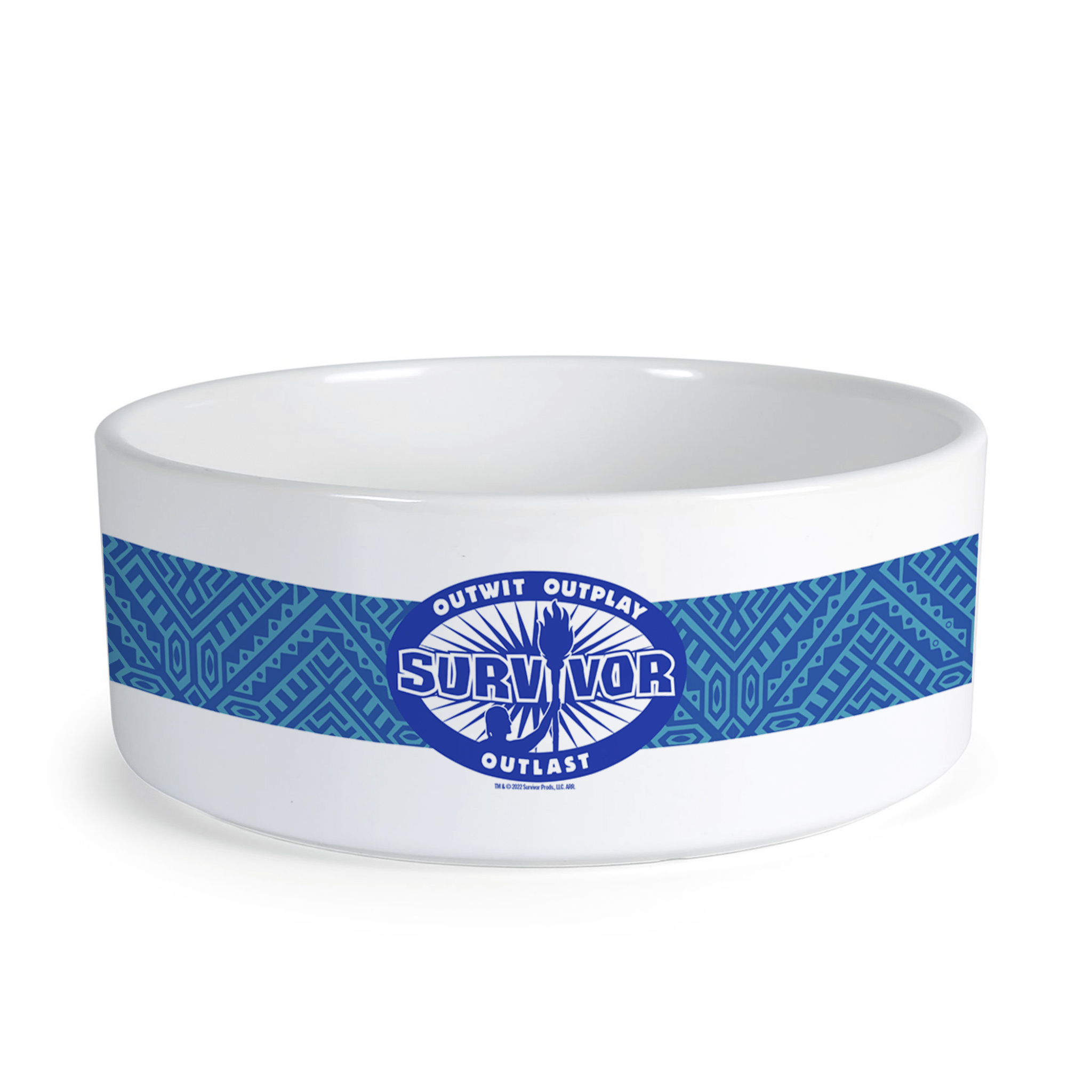 Survivor Tribal Print Logo Personalized Pet Bowl – Paramount Shop