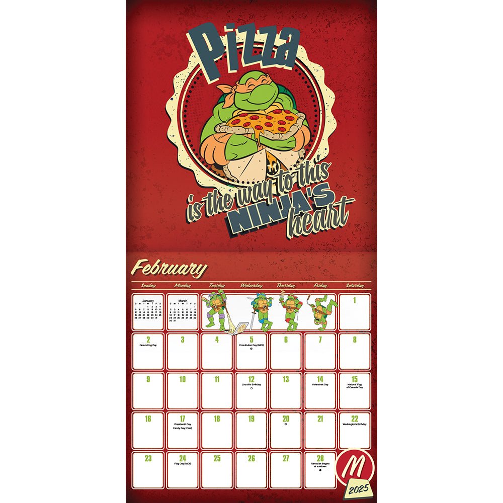 Teenage Mutant Ninja Turtles 2025 16-Month Wall Calendar – Paramount Shop