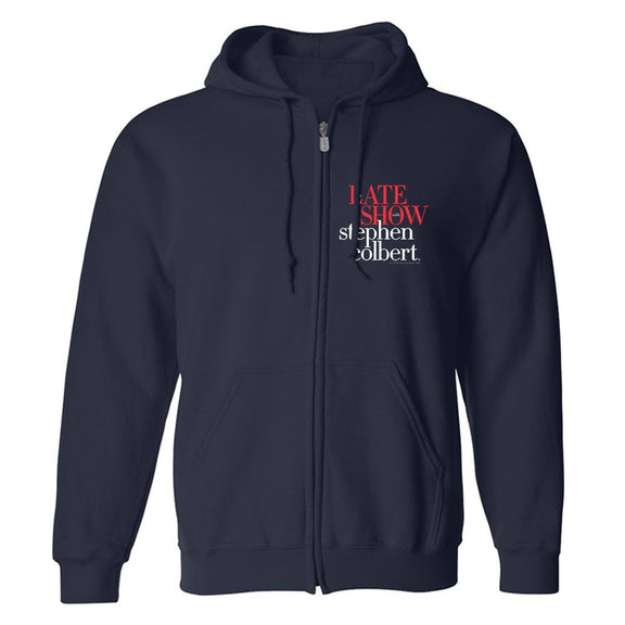 The Late Show with Stephen Colbert Logo Fleece Zip-Up Hooded Sweatshirt ...