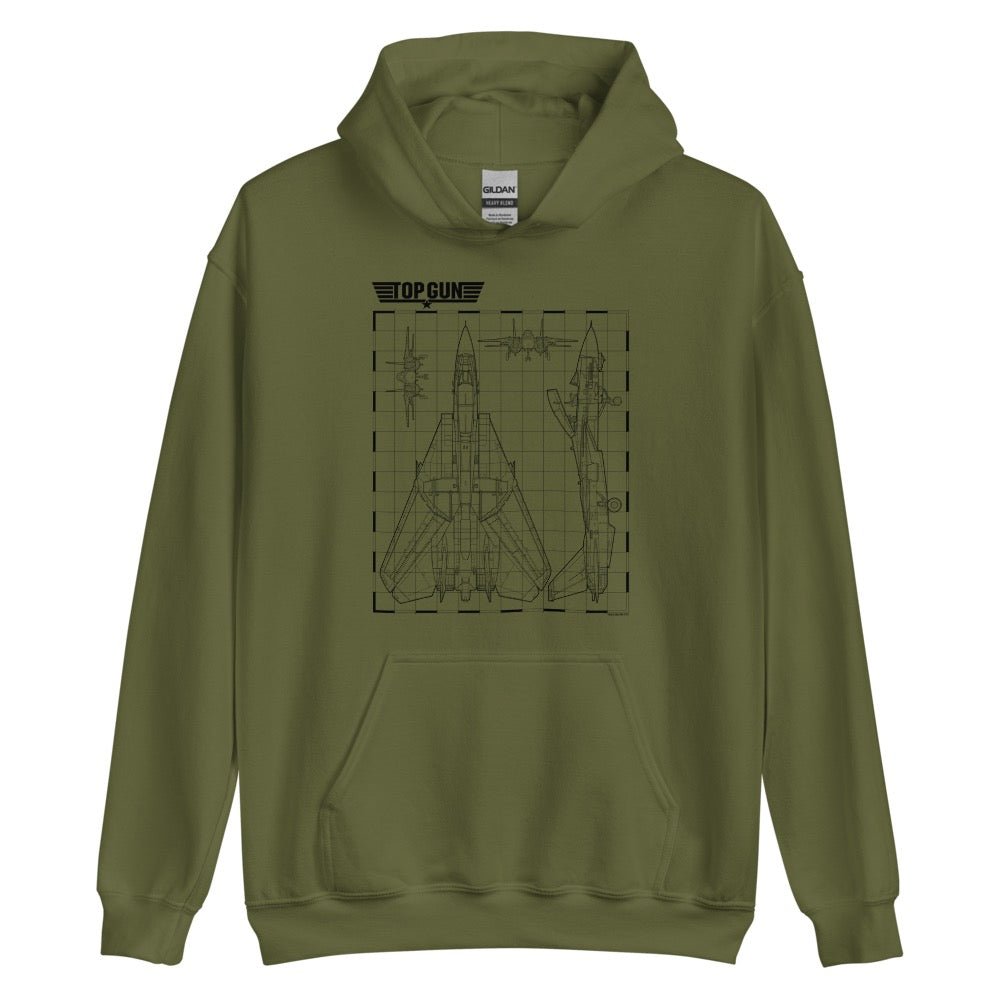 Top Gun Sweat à capuche Fighter Jet Schematics – Paramount Shop