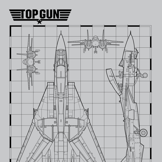 Top Gun Fighter Jet Schematics Sherpa Blanket – Paramount Shop