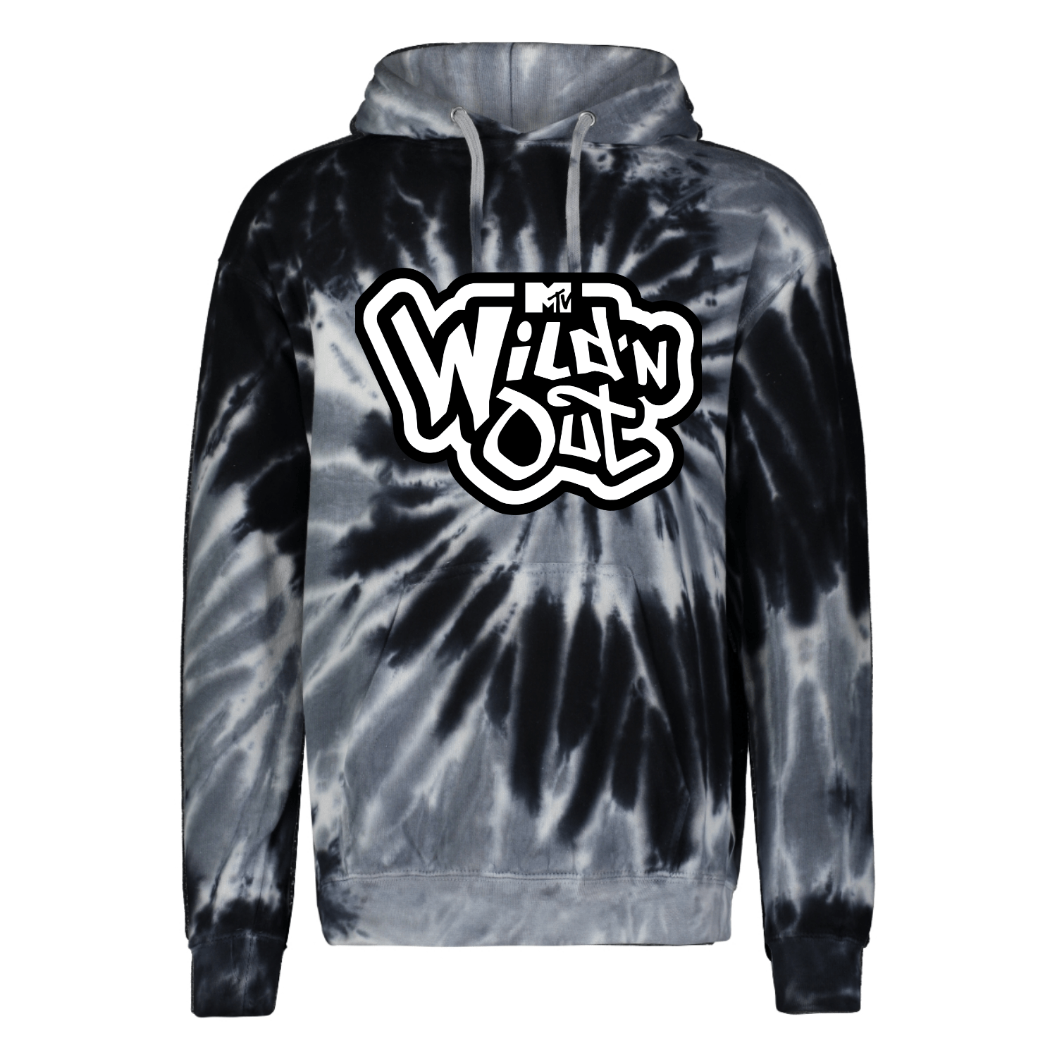 Wild 'N Out Schwarzes Tie Dye Sweatshirt mit Kapuze – Paramount Shop