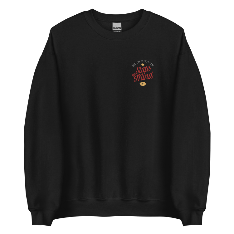 Yellowstone Beth Dutton State of Mind Small Fleece Crewneck Sweatshirt ...