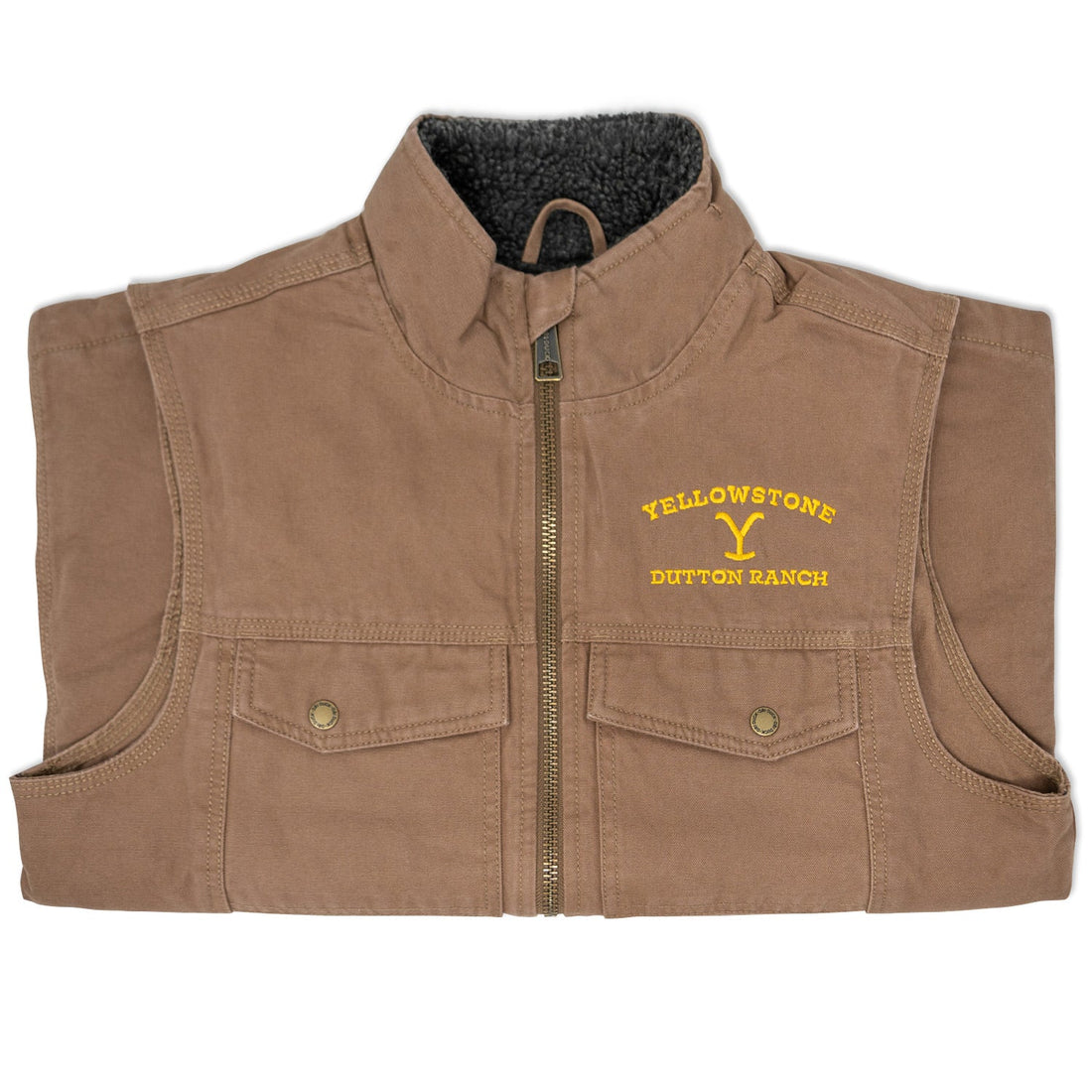 Yellowstone Dutton Ranch Logo Brown Cloth Vest – Paramount Shop