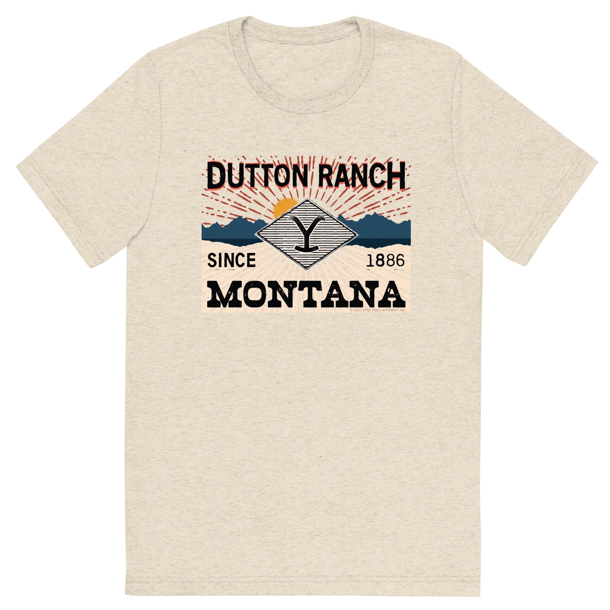 Yellowstone Dutton Ranch Montana Tri-Blend T-Shirt mit kurzen Ärmeln ...