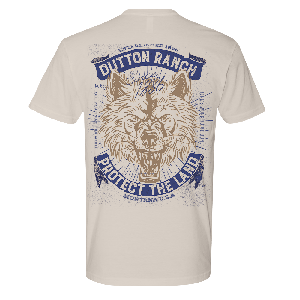 Yellowstone Dutton Ranch Protect The Land Wolf Adulte T-Shirt à manches ...