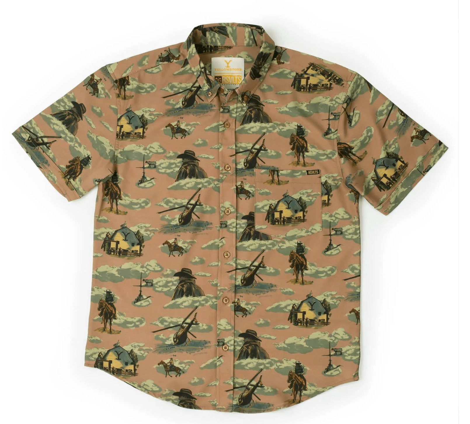 Yellowstone Dutton Ranch KUNUFLEX Short Sleeve Shirt – Paramount Shop