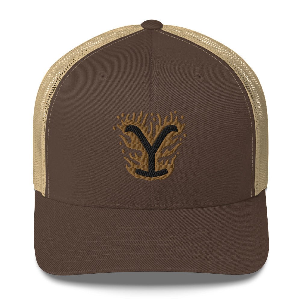 Yellowstone Flammende Logo Retro Trucker Hut – Paramount Shop