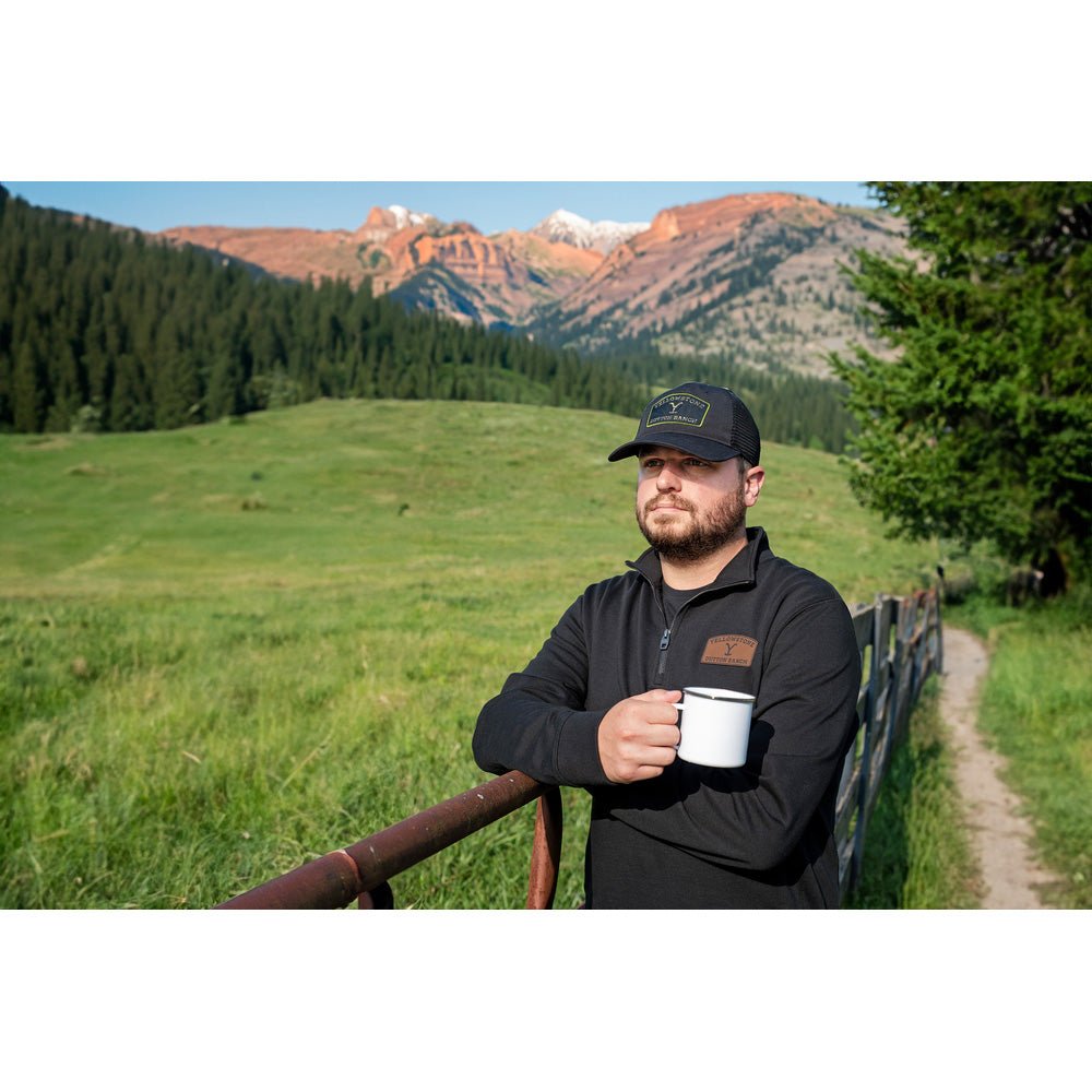 Yellowstone Leather Patch Quarter Zip – Paramount Shop