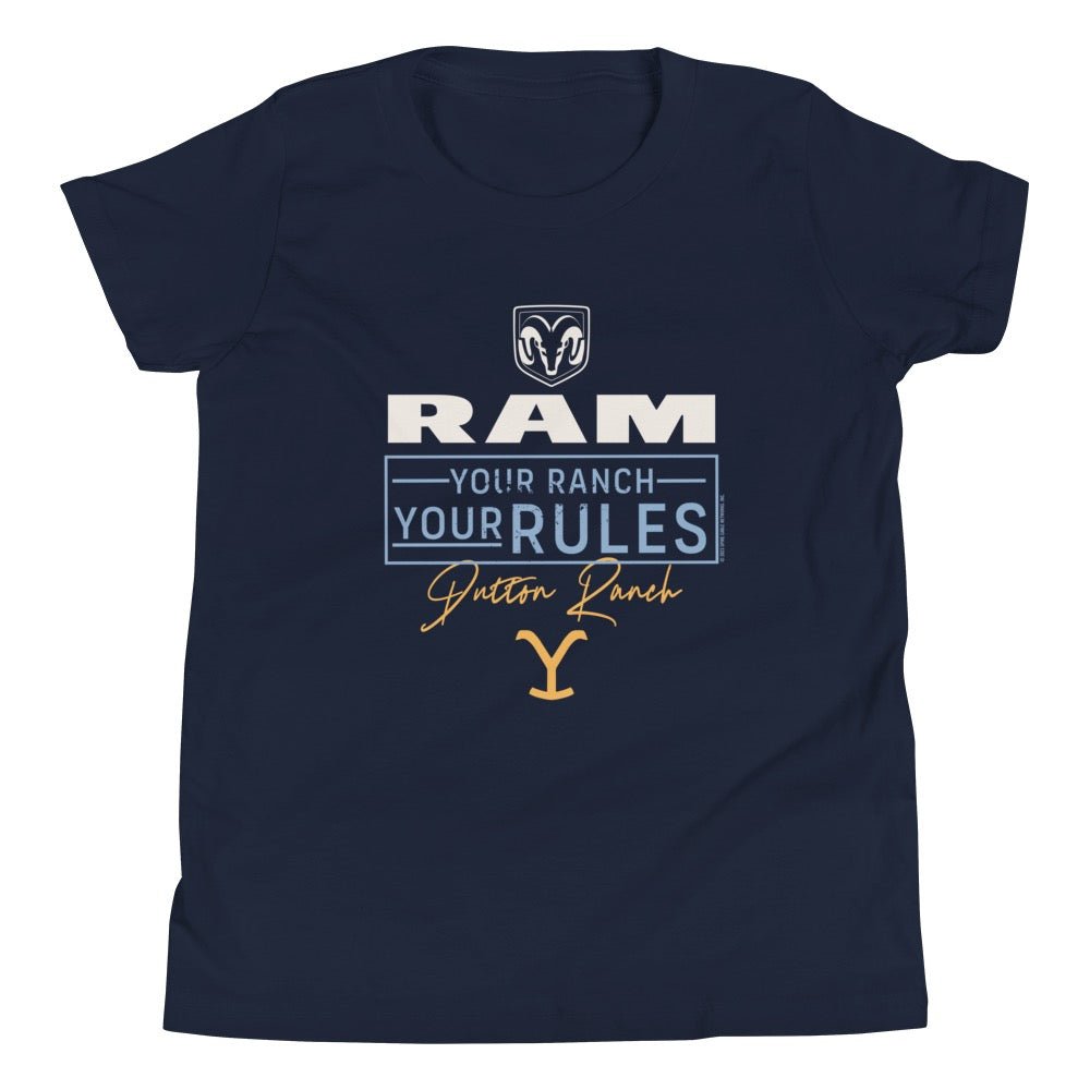 Yellowstone x Ram Your Ranch Your Rules Jugend T-Shirt – Paramount Shop