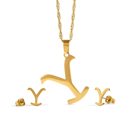 Yellowstone Y Logo Necklace and Earrings Set – Paramount Shop